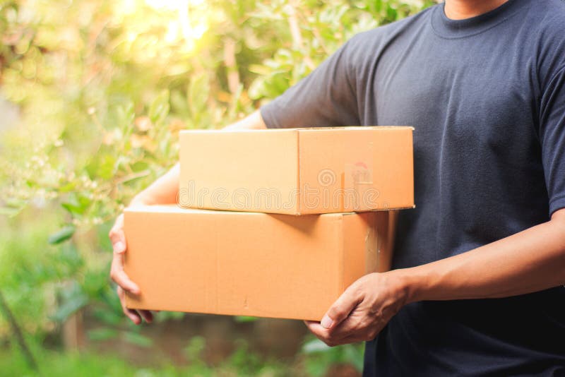 Parcel Post Delivery Service Box Packaging Order Delivery Stock Image ...
