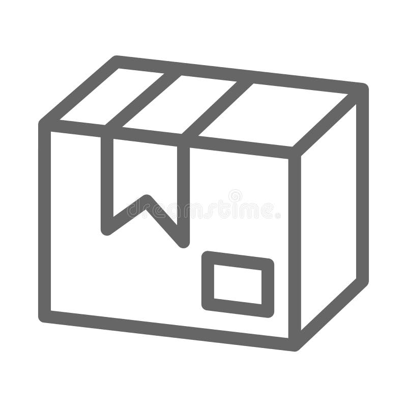 Parcel Post Line Icon, Delivery Symbol, Cargo Box Vector Sign on White ...