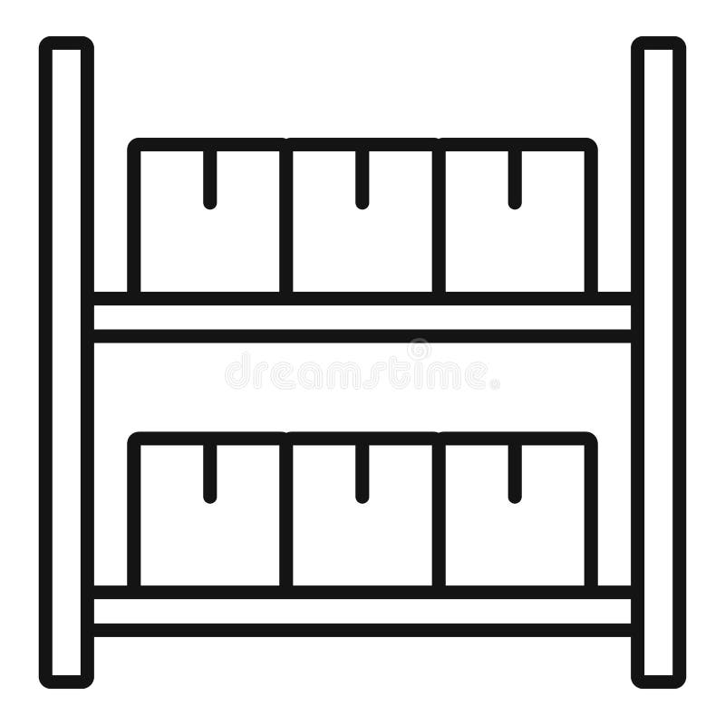 Parcel Rack Icon, Outline Style Stock Vector - Illustration of line ...