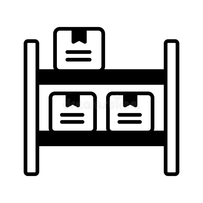 Parcel on Racks, Inventory Icons Vector Design, Storage Rack Icon Stock ...