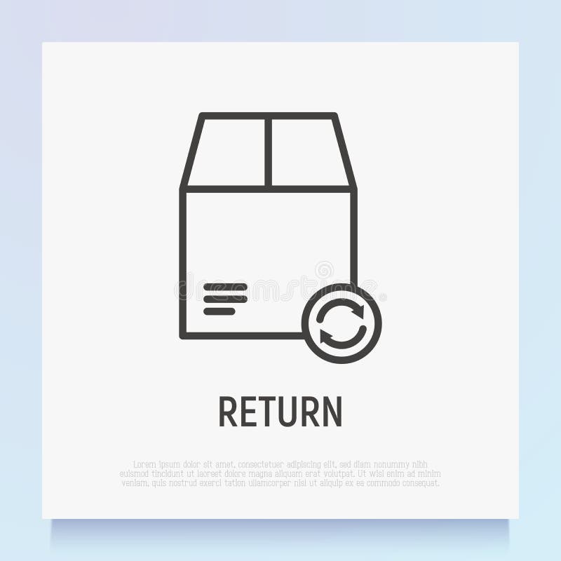 Parcel Return: Box with Arrows Thin Line Icon. Symbol for Delivery ...