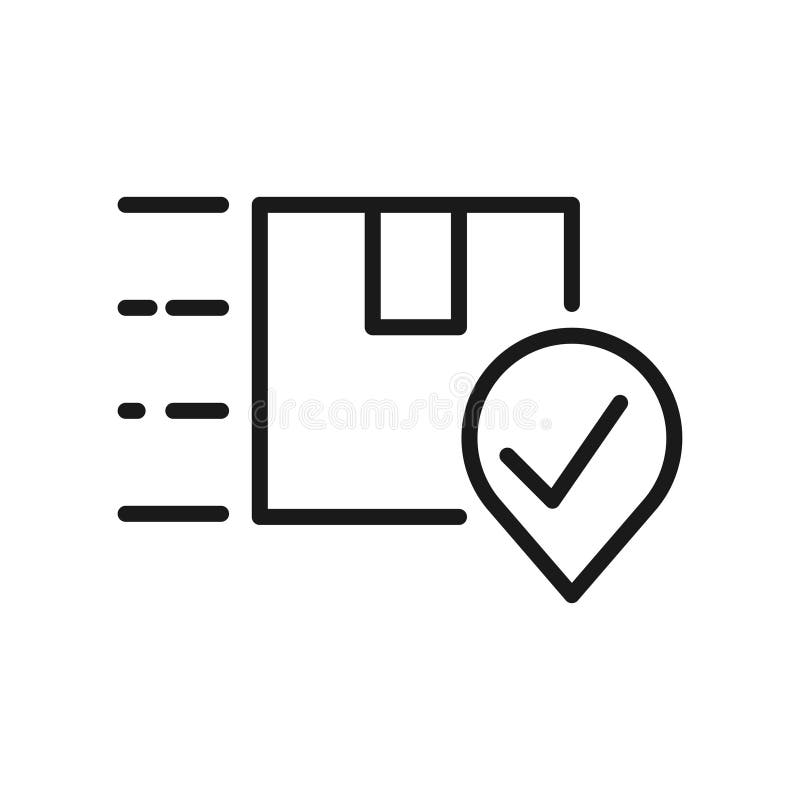 Parcel Shipping Arrived at the Pin Location Icon Stock Vector ...