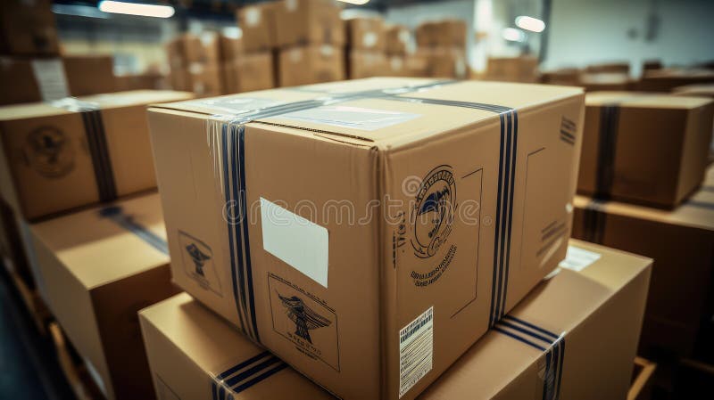 Parcel shipping boxes stock illustration. Illustration of shipping ...