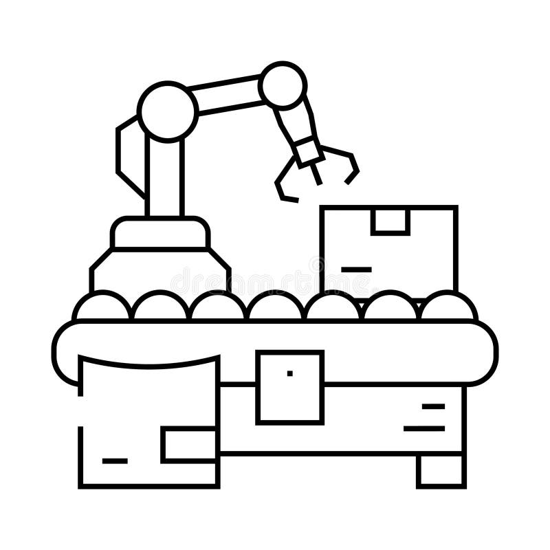 Parcel Sorting Autonomous Delivery Line Icon Vector Illustration Stock ... Parcel Sorting Autonomous Delivery Line Icon Vector Illustration Stock ...