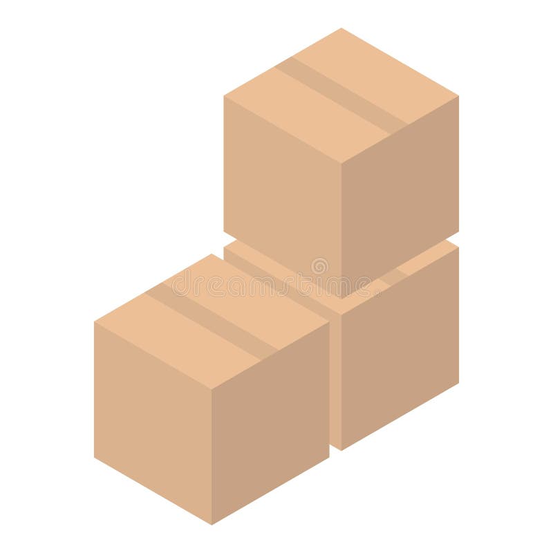 Stack Air Parcel Icon, Isometric Style Stock Vector - Illustration of ...