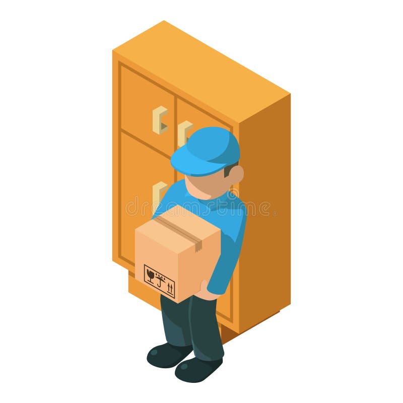 Parcel Storage Icon Isometric Vector. Delivery Service Worker Storage ...
