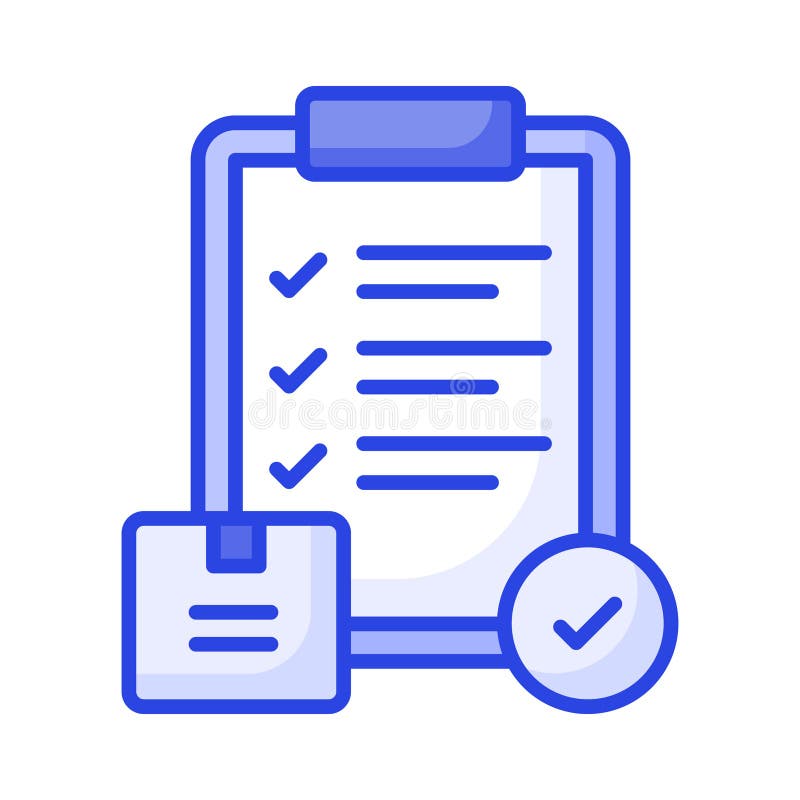 Parcel with Tick Mark and Clipboard Denoting Concept Icon of Approved ...