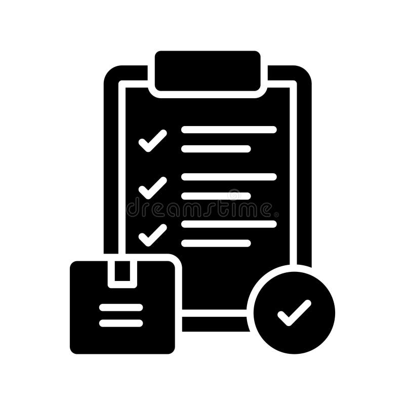 Parcel with Tick Mark and Clipboard Denoting Concept Icon of Approved ...