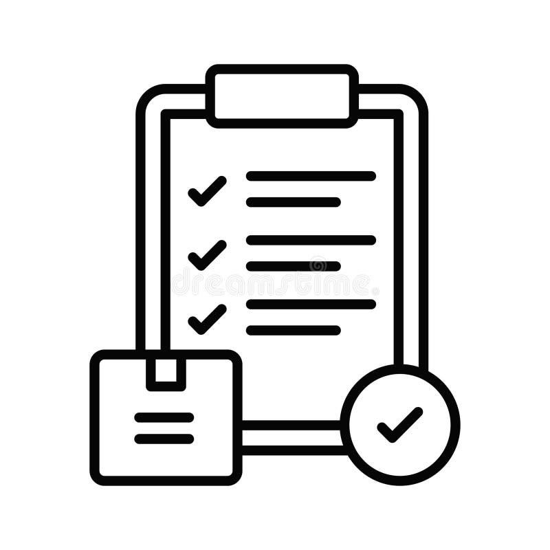 Parcel with Tick Mark and Clipboard Denoting Concept Icon of Approved ...
