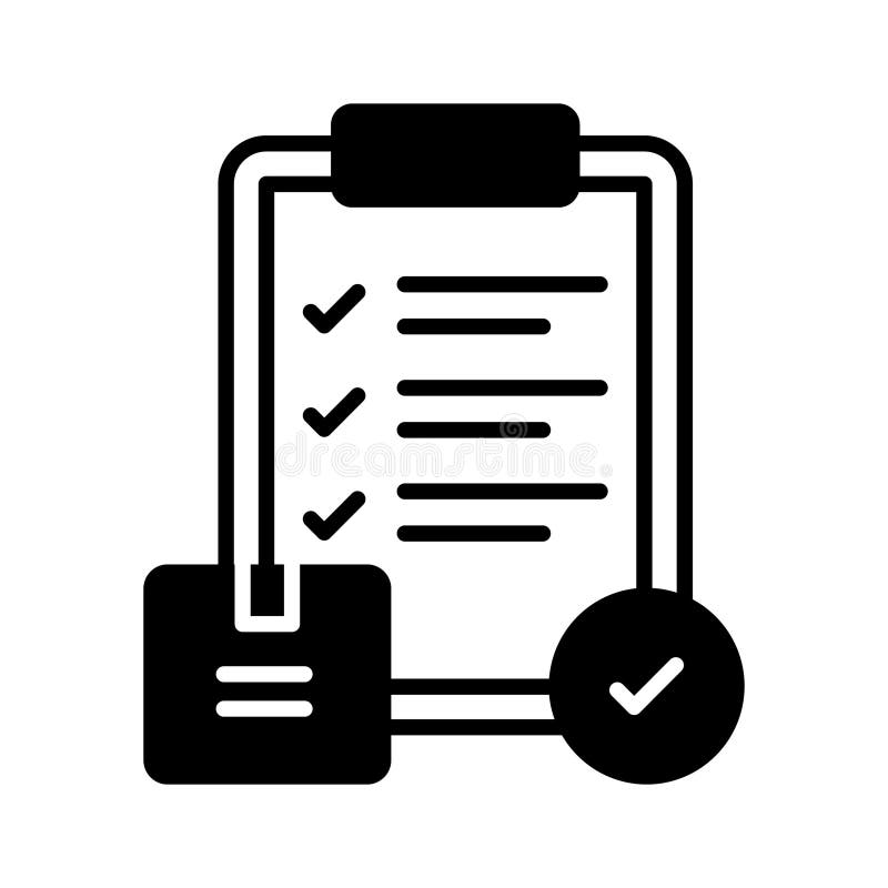 Parcel with Tick Mark and Clipboard Denoting Concept Icon of Approved ...