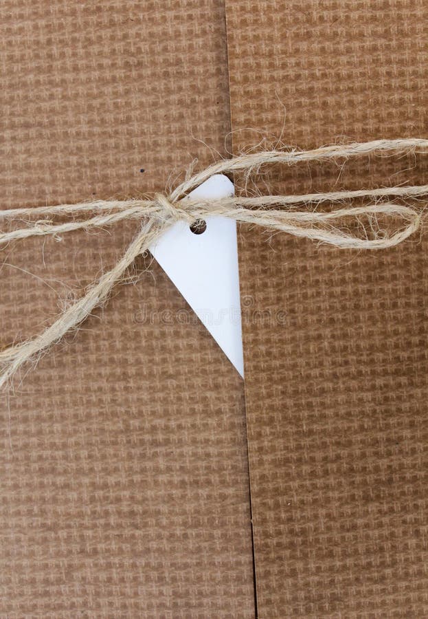 Parcel Tied With White String With Address Label Attached Stock Image ...