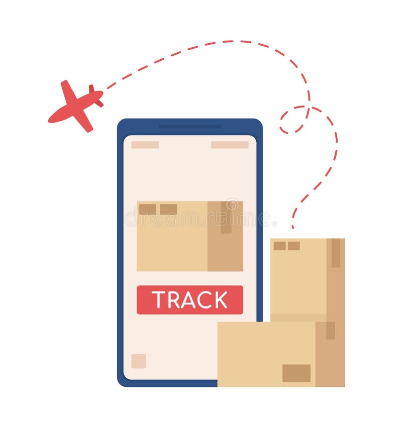 Parcel Tracking Application Flat Concept Vector Illustration Stock ...