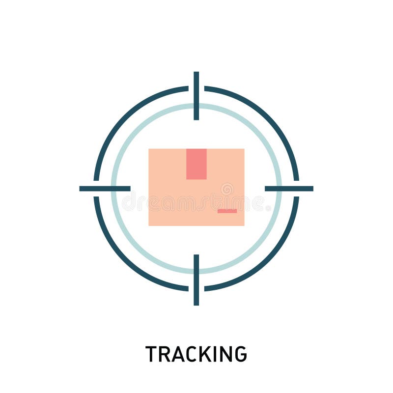 Parcel Tracking Icon. Box in Target Stock Vector - Illustration of ...