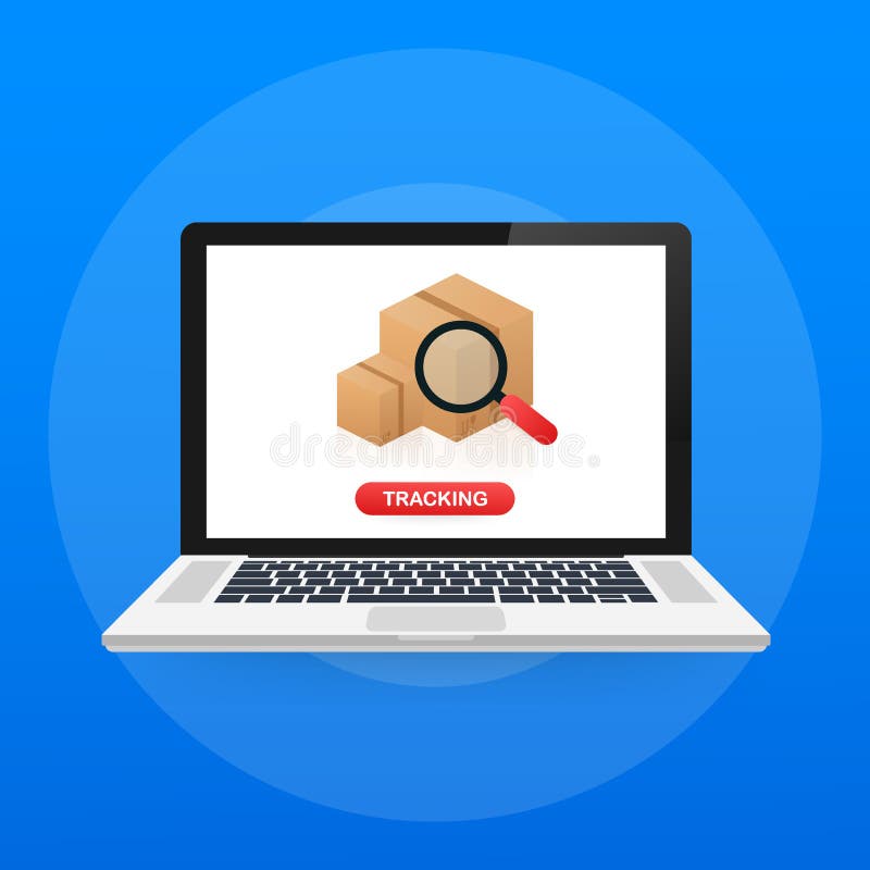 Parcel Tracking Website on Laptop Screen. Online Package Tracking ...