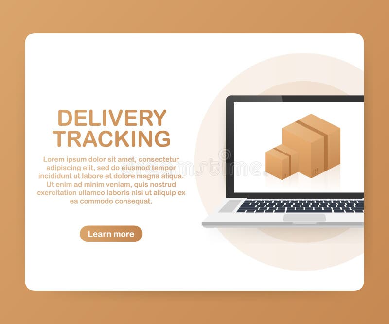 Parcel Tracking Website on Laptop Screen. Online Package Tracking ...