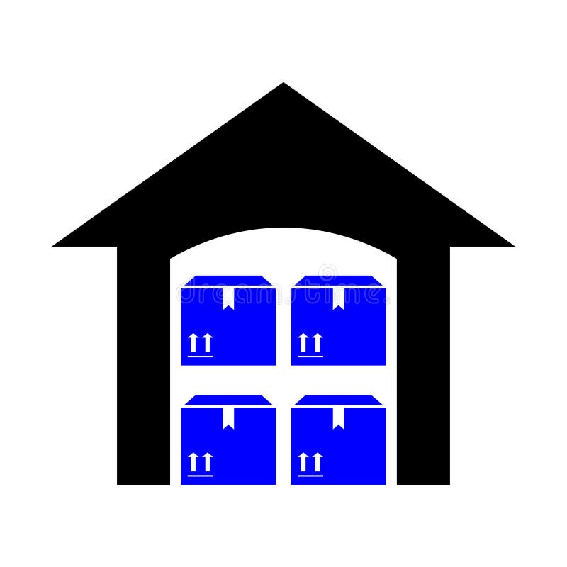 Parcel Warehouse Icon stock vector. Illustration of bundle - 291881526