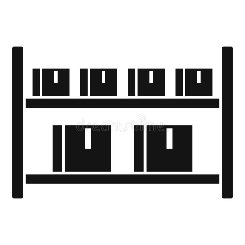 Parcel Warehouse Rack Icon, Simple Style Stock Vector - Illustration of ...