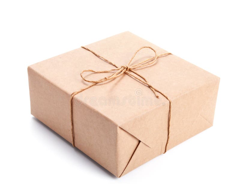 Parcel Wrapped with Brown Packing Paper Stock Photo - Image of ...