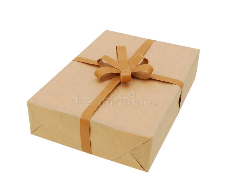 Parcel Wrapped in Brown Paper Stock Photo - Image of knot, front: 32465958