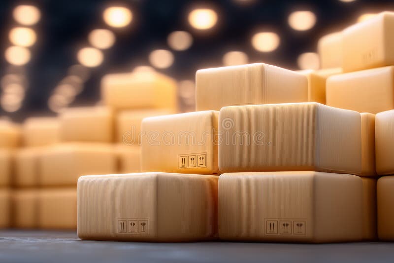 Parcels are Arranged in Rows by Size, Creating Symmetry Under Bright ...