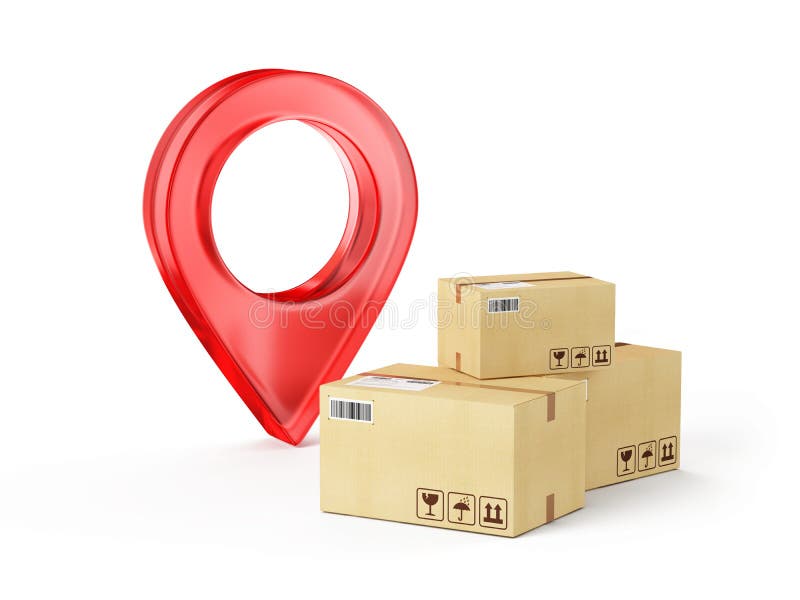 Parcels Boxes with Pointer. Tracking App, Logistics, Delivery Concept ...