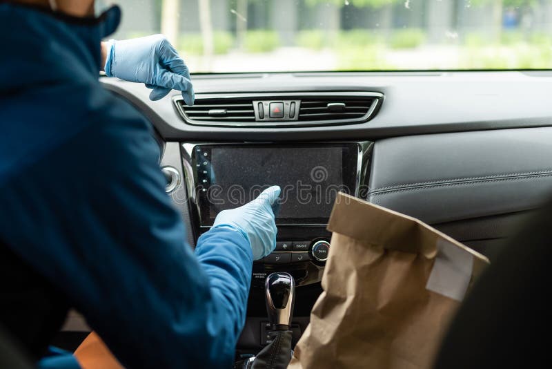 Parcels in Delivery Car. Driving with Parcels Stock Image - Image of ...