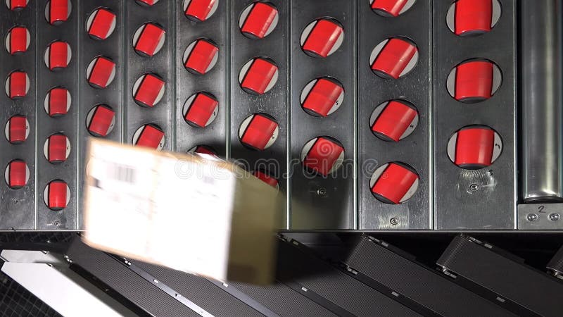 Parcels and Foil Bags on Conveyors Stock Video - Video of processing ...