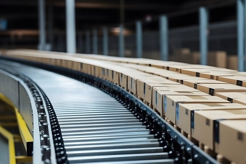 Parcels at the Sorting Station. Generative AI Stock Illustration ...