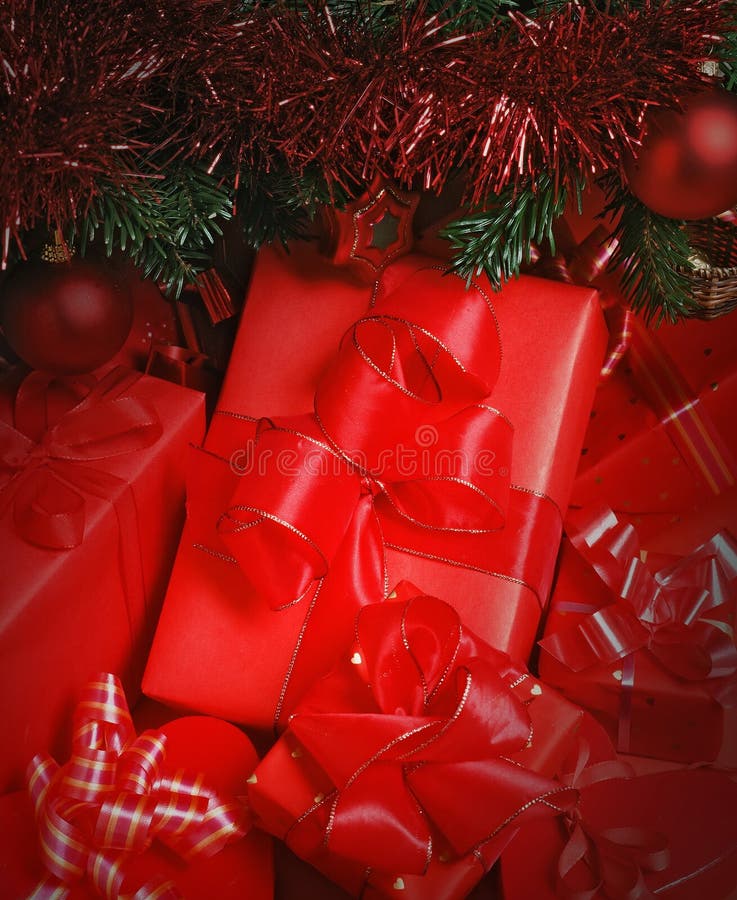 Parcels Under Christmas Tree Stock Photo - Image of closeup, decoration ...