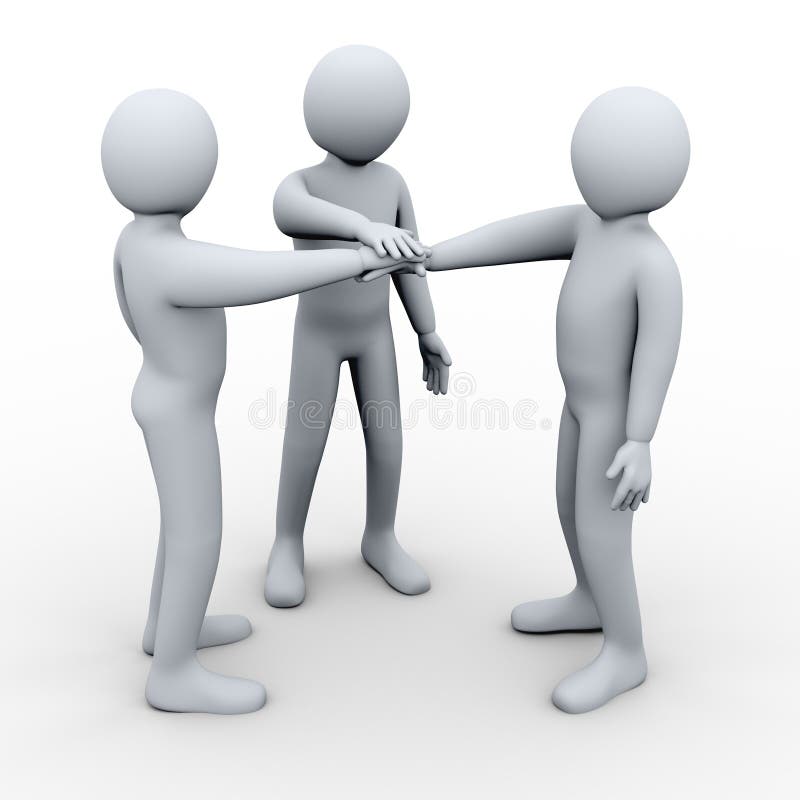 Parceria Dos Amigos 3d Três Ilustração Stock - Ilustração de homem ...