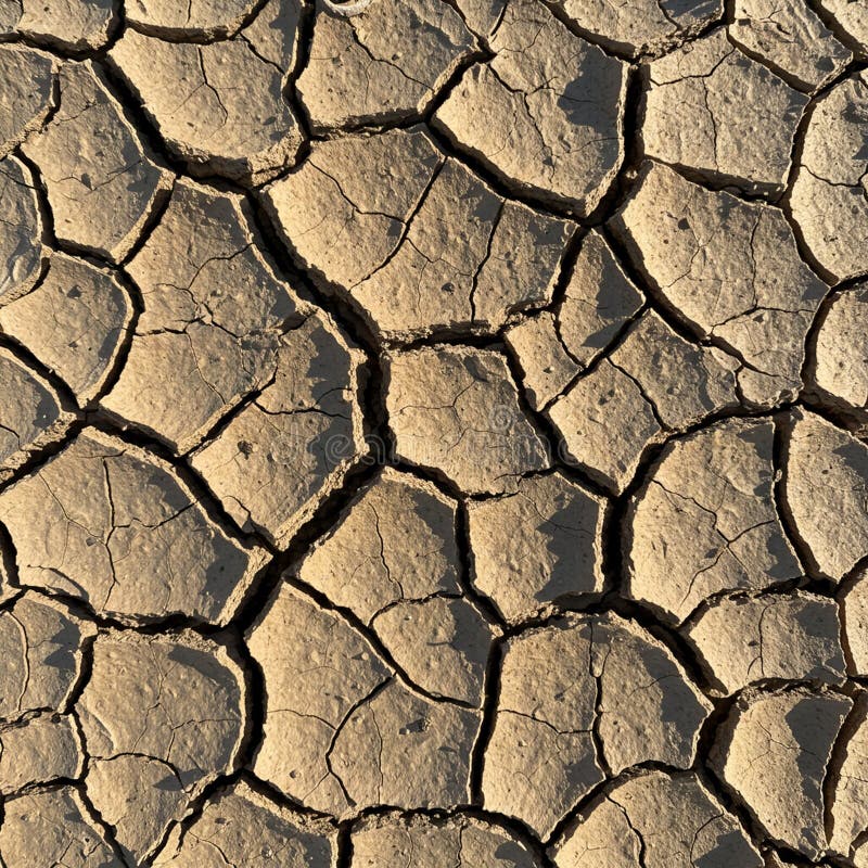 Parched, Cracked Earth Forms an Intricate Pattern Typical of a Dry ...