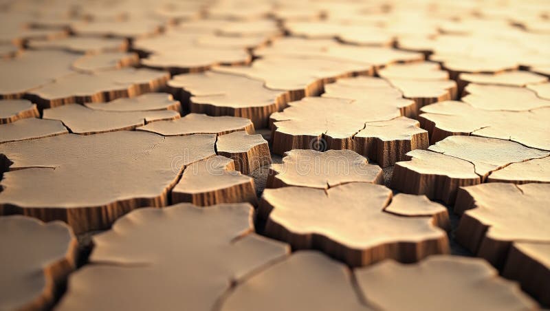 Drought Impact: Cracked Earth Surface Stock Illustration - Illustration ...
