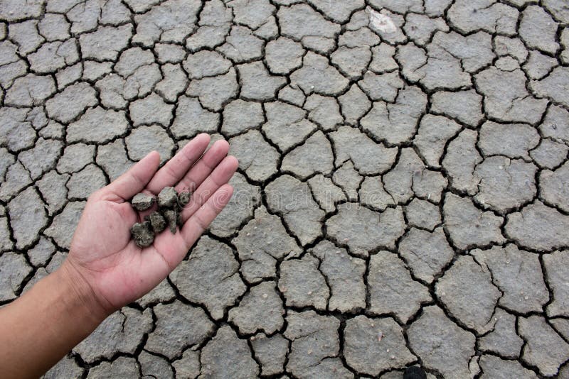 Parched Land with Hand Scattering Dry Dirt Stock Image - Image of world ...