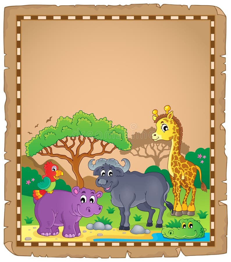 Parchment with African Animals 3 Stock Vector - Illustration of animals ...