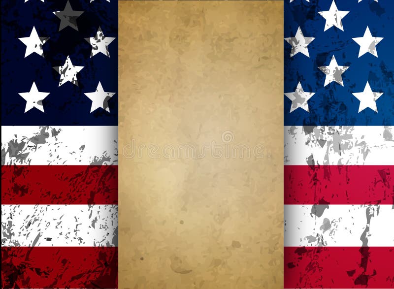 Parchment Against the Backdrop of the American Flag Stock Vector ...