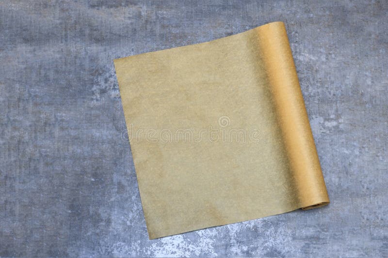 Parchment. Baking paper stock photo. Image of roll, overhead - 141694228