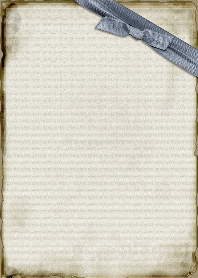 Parchment Blue Ribbon stock illustration. Illustration of blank - 9023829