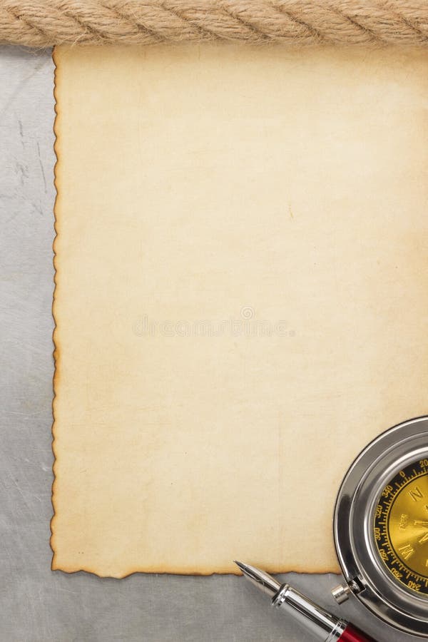 Parchment and compass stock photo. Image of brown, closeup - 29671388
