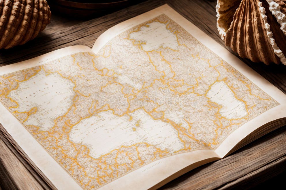 A Parchment Map of a Hidden Kingdom within a Walnut Shell Stock Photo ...
