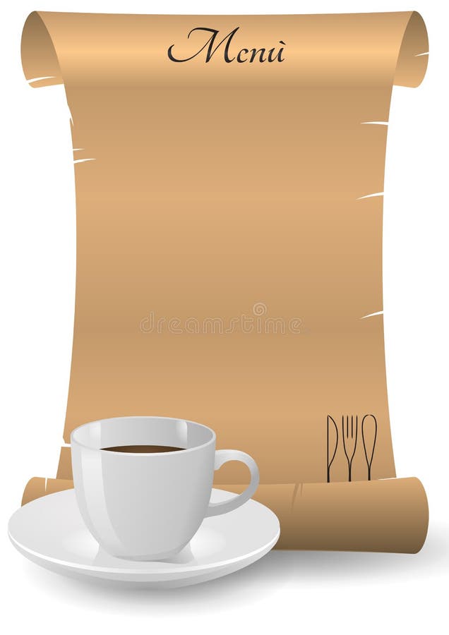 Parchment menu stock vector. Illustration of brown, manuscript - 32572911