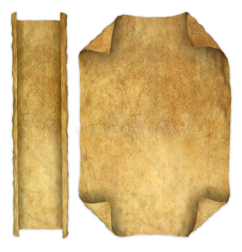 Medieval Scroll of Parchment. Stock Photo - Image of background ...