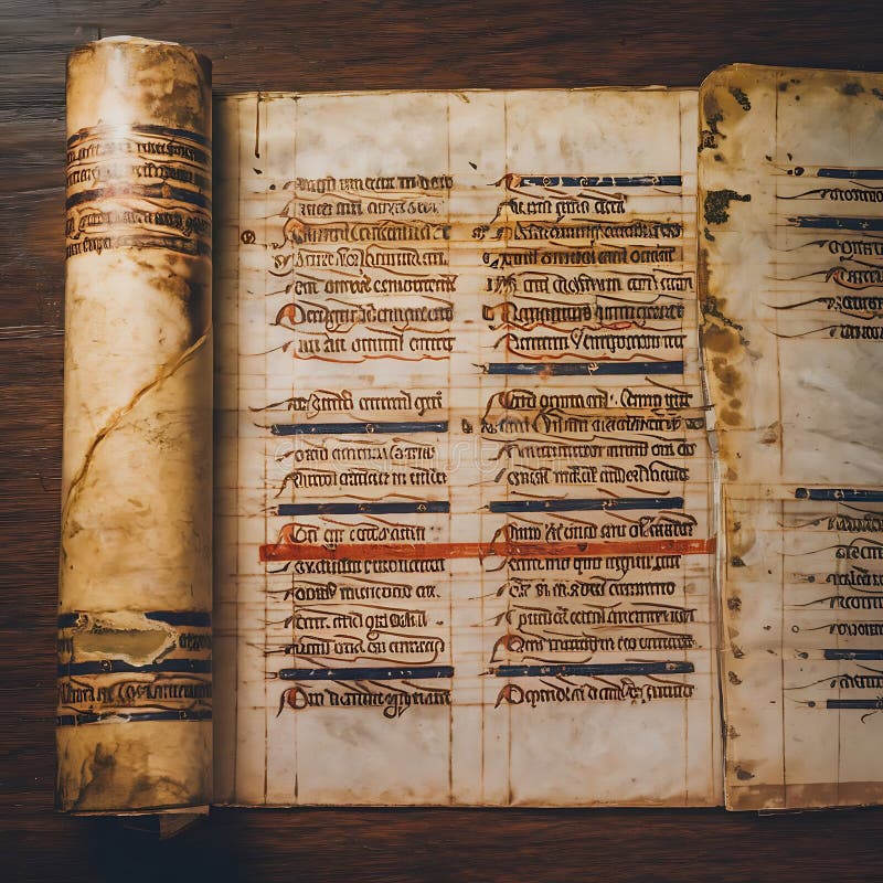 Ancient Parchment Paper with Vintage Map and Compass Scroll Side ...