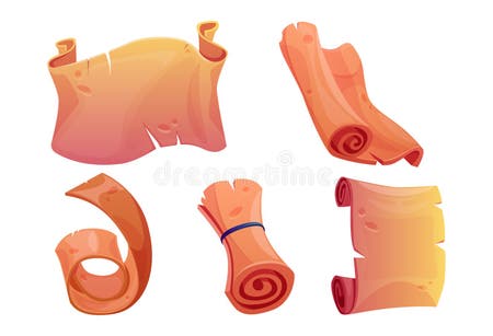 Parchment Scroll Ui Icons and Assets Stock Illustration - Illustration ...