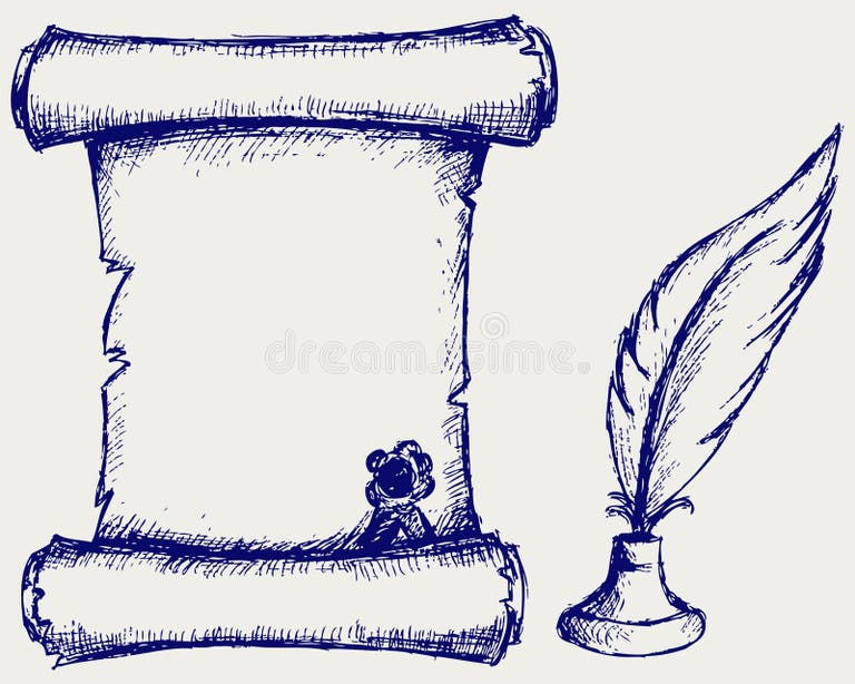 Parchment Scroll Sketch Drawing Stock Illustrations – 2,571 Parchment ...