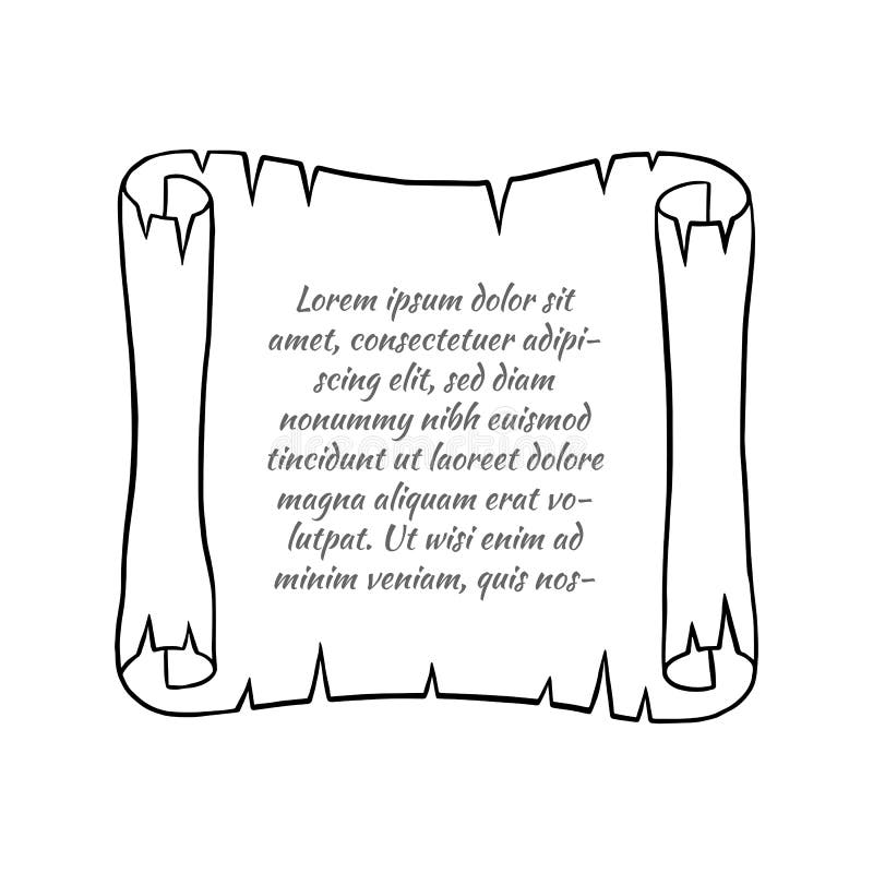 Parchment scroll with text stock vector. Illustration of medieval ...