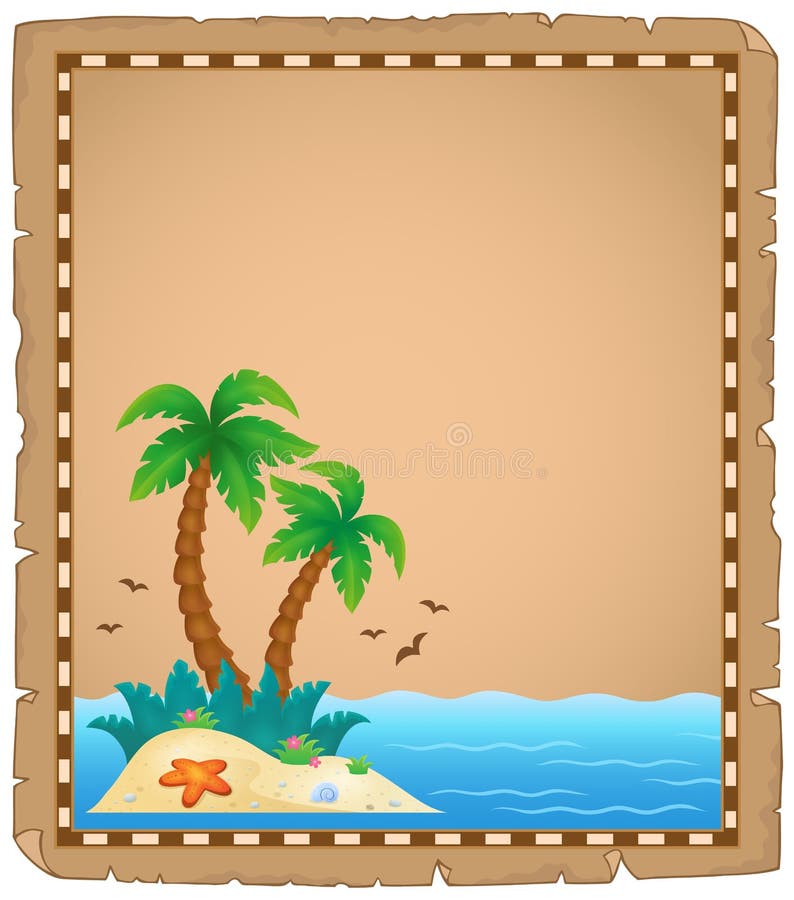 Parchment with Tropical Island Theme 1 Stock Vector - Illustration of ...