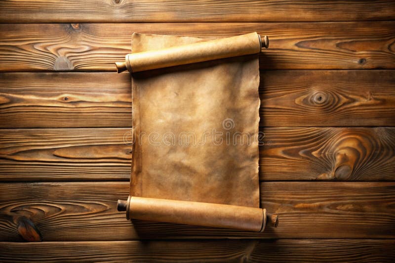Parchment on wall stock illustration. Illustration of scroll - 360280236