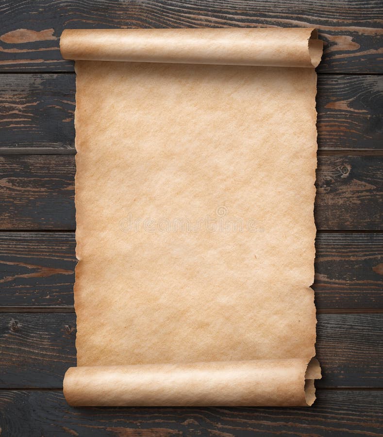 Parchment on Wood Wall 3d Illustration Stock Illustration ...