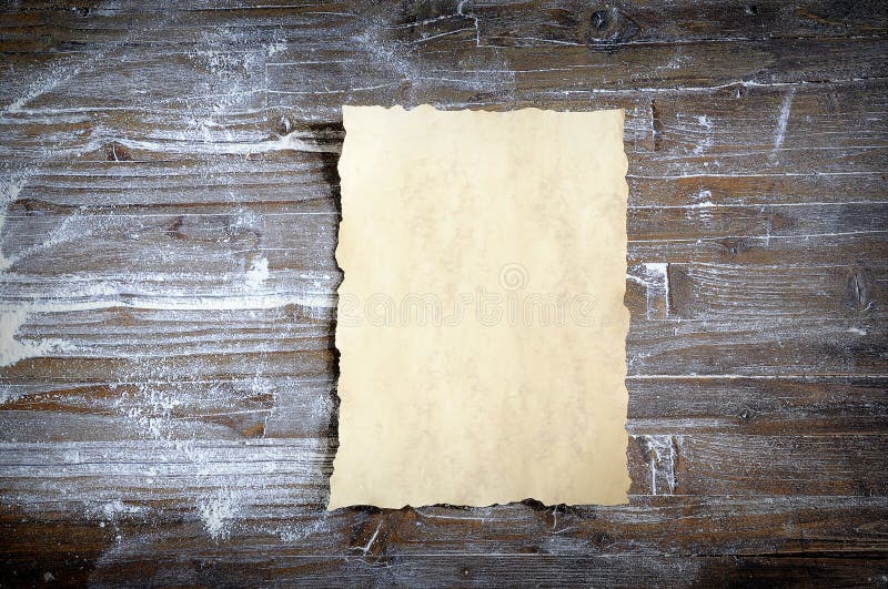 Parchment on Wooden Table Covered with Flour Stock Photo - Image of ...