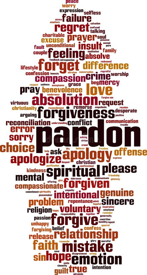 Pardon word cloud stock vector. Illustration of failure - 169103833